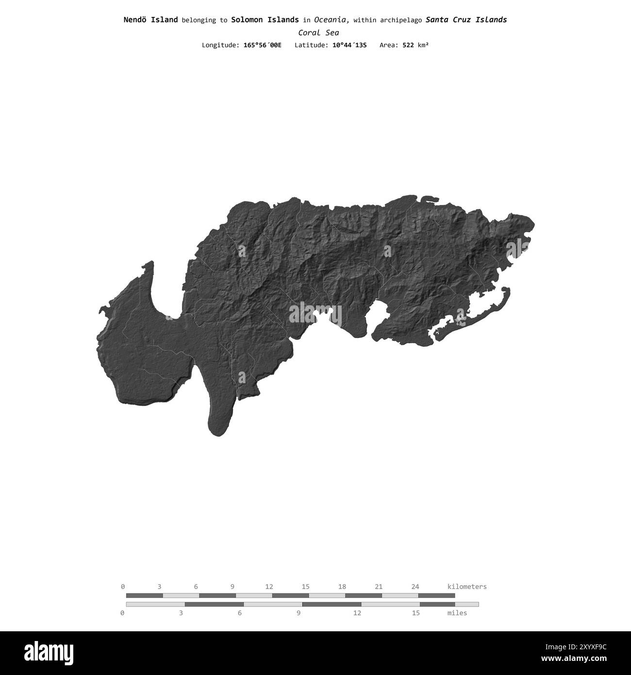 Nendo Island in the Coral Sea, belonging to Solomon Islands, isolated ...