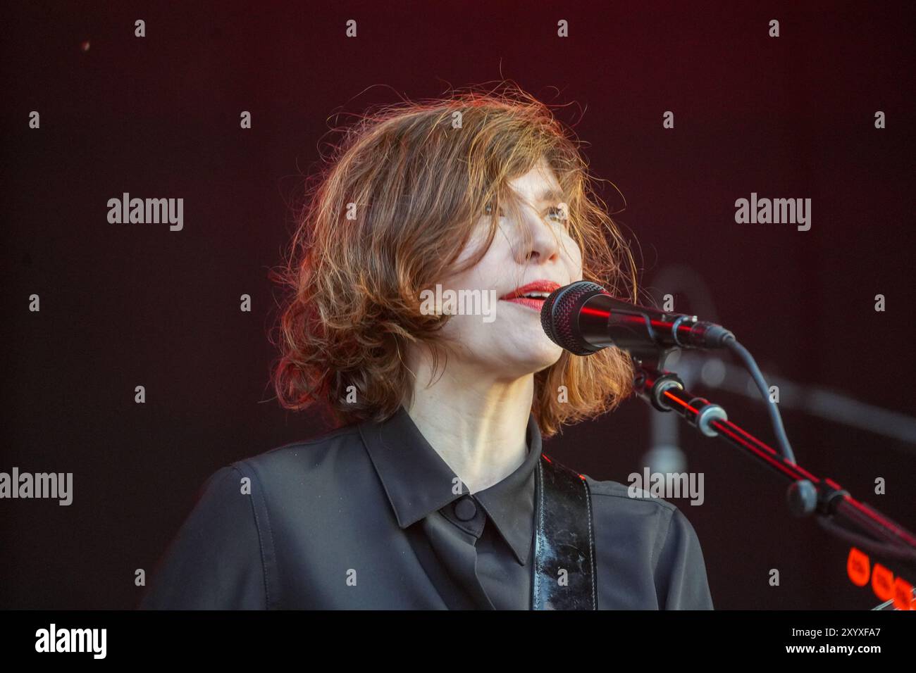 Dorset, UK. Friday, 30 August, 2024. Sleater-Kinney performing at the ...