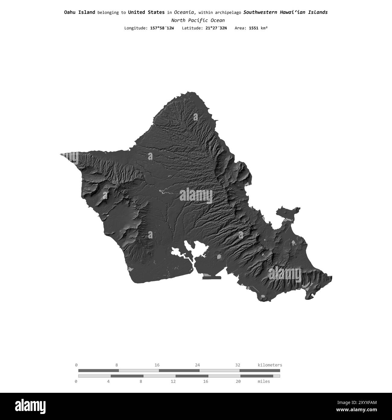 Oahu Island in the North Pacific Ocean, belonging to United States ...