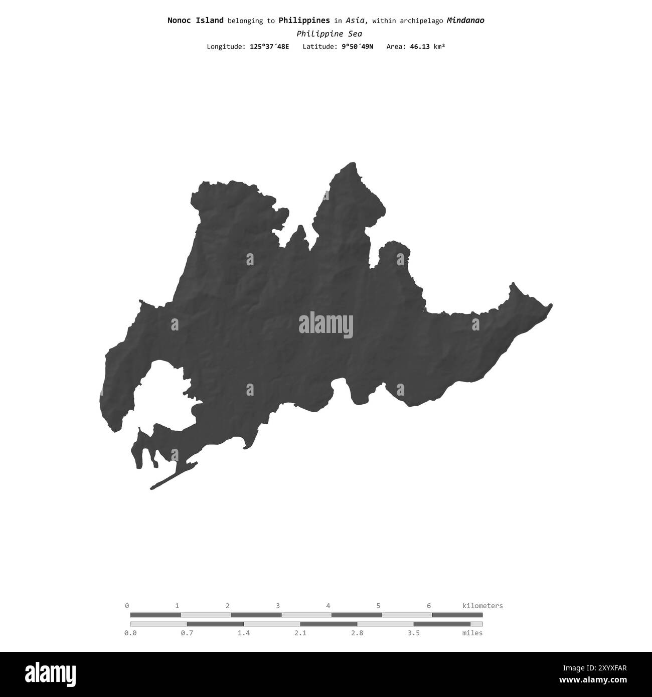 Nonoc Island in the Philippine Sea, belonging to Philippines, isolated ...