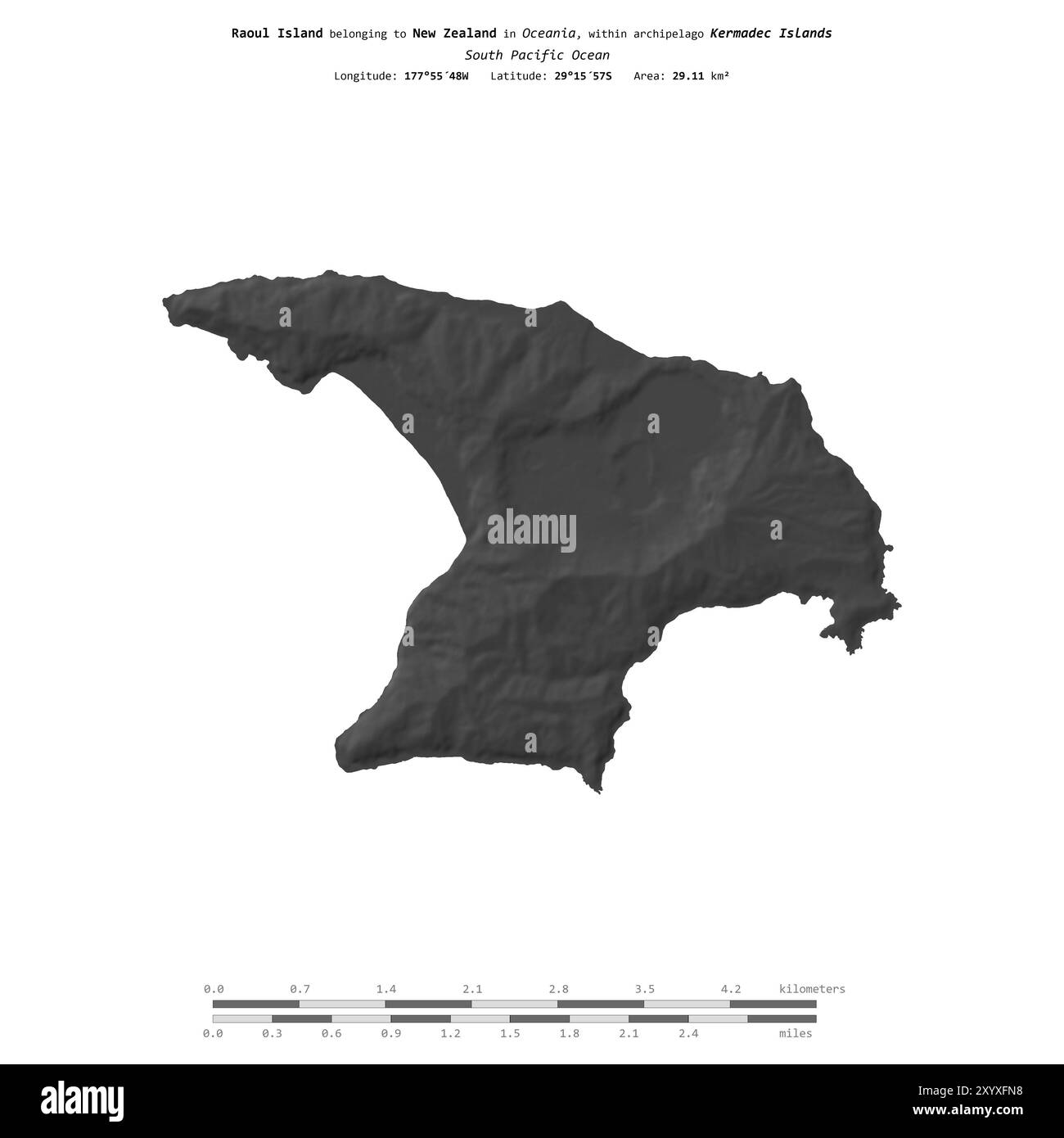 Raoul Island in the South Pacific Ocean, belonging to New Zealand ...