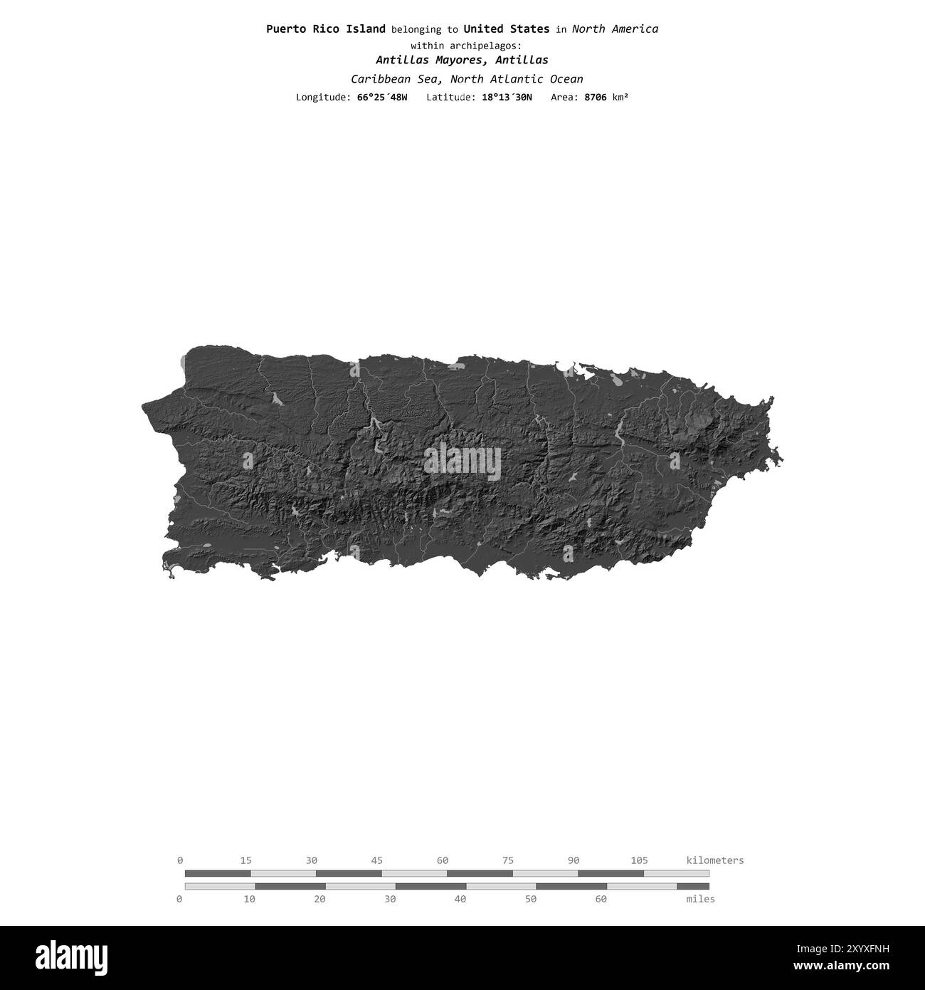 Puerto Rico Island in the Caribbean Sea, belonging to United States ...