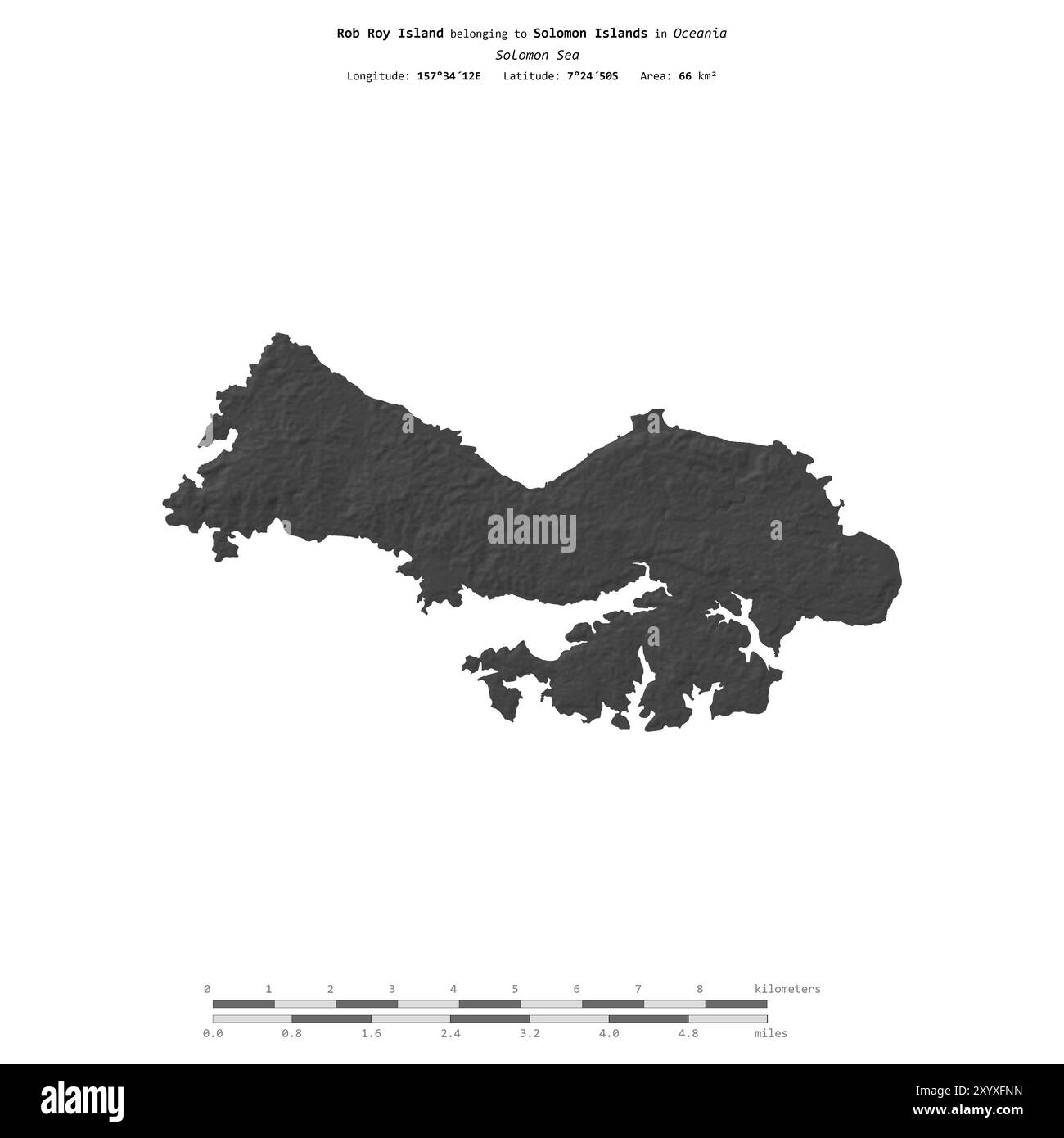 Rob Roy Island in the Solomon Sea, belonging to Solomon Islands ...
