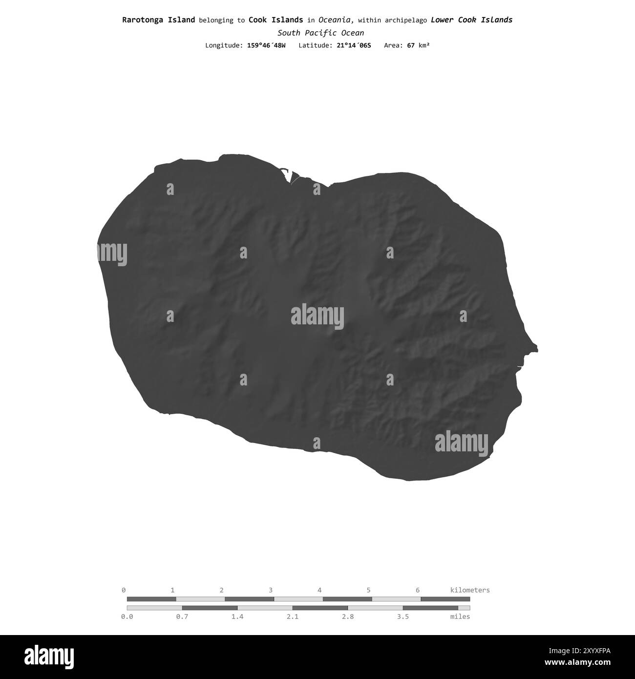 Rarotonga Island in the South Pacific Ocean, belonging to Cook Islands ...