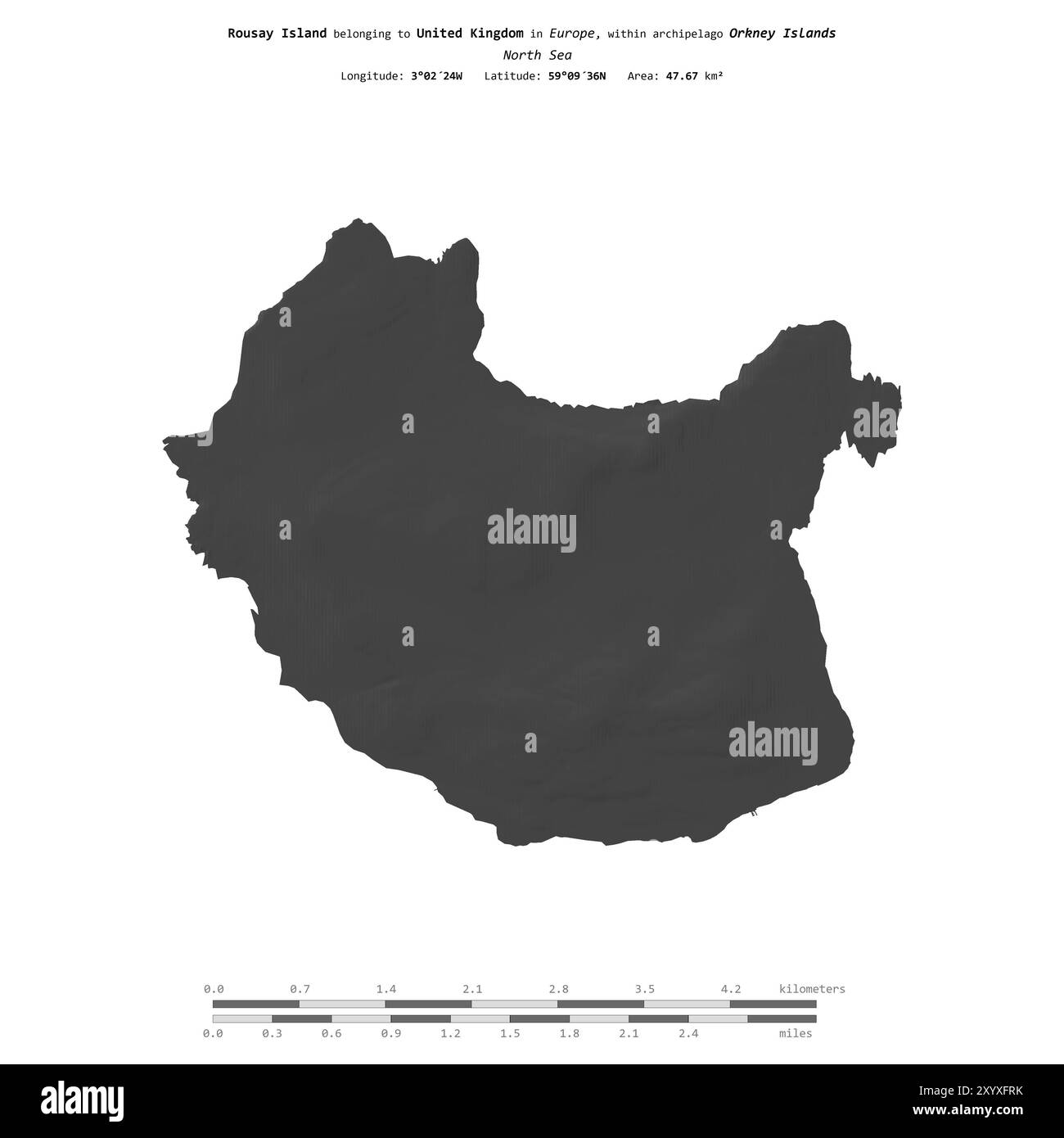 Rousay Island in the North Sea, belonging to United Kingdom, isolated ...