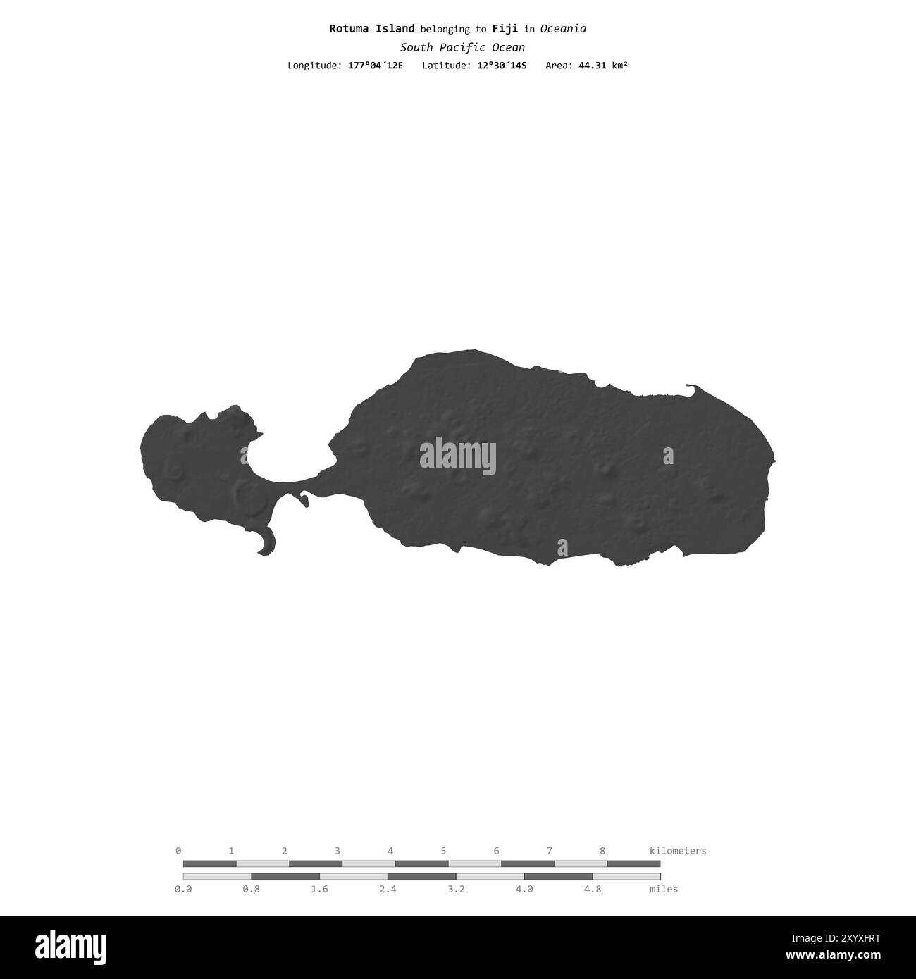 Rotuma Island in the South Pacific Ocean, belonging to Fiji, isolated ...