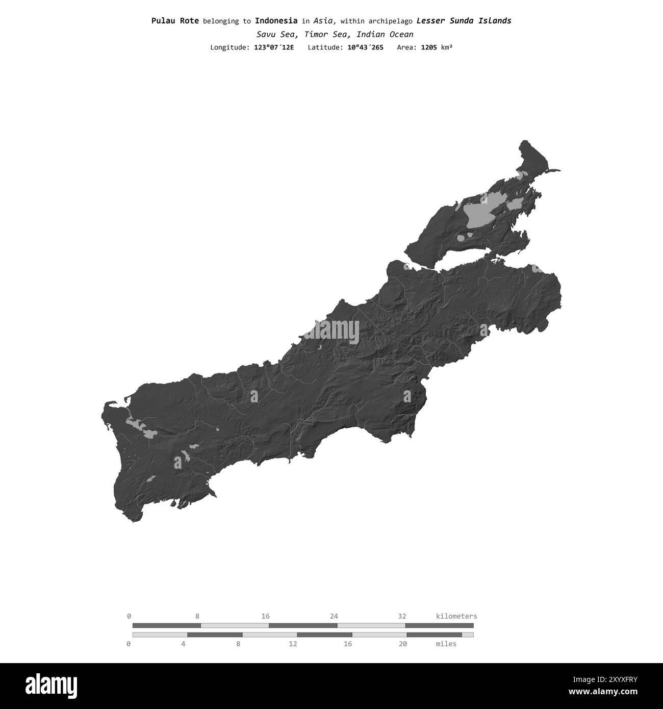 Pulau Rote in the Savu Sea, belonging to Indonesia, isolated on a ...