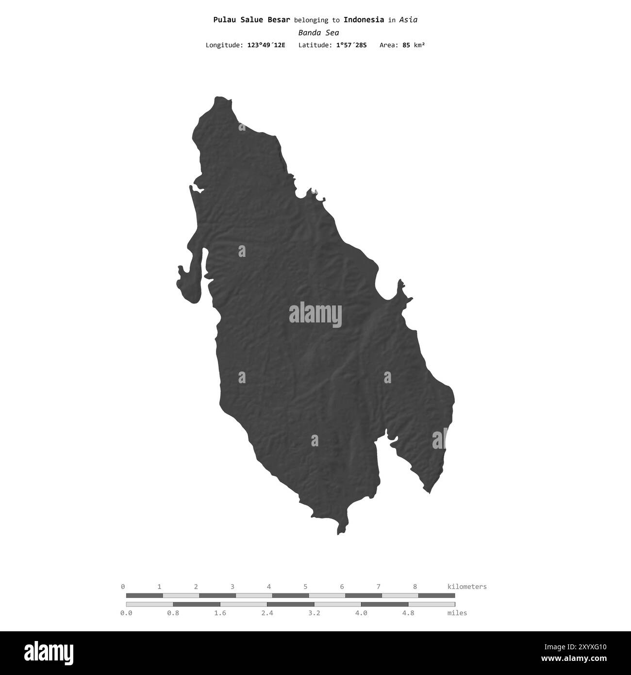 Pulau Salue Besar in the Banda Sea, belonging to Indonesia, isolated on ...