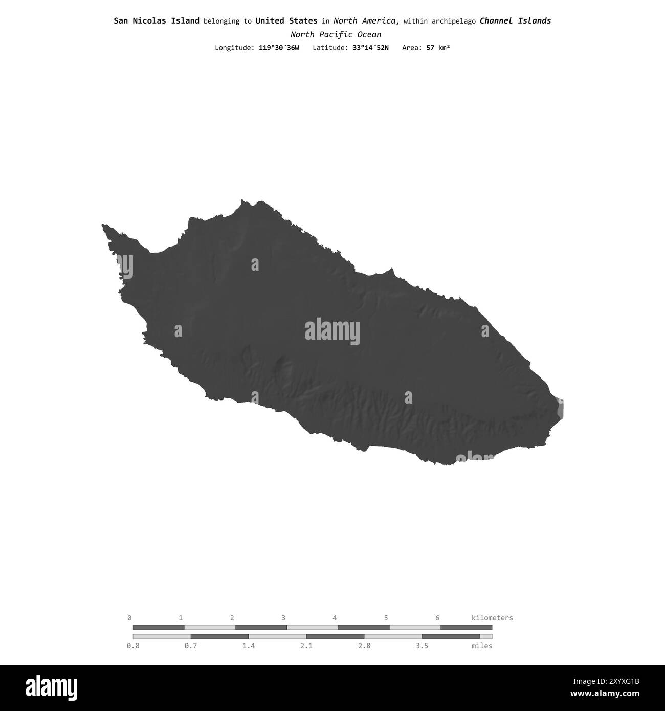 San Nicolas Island in the North Pacific Ocean, belonging to United ...