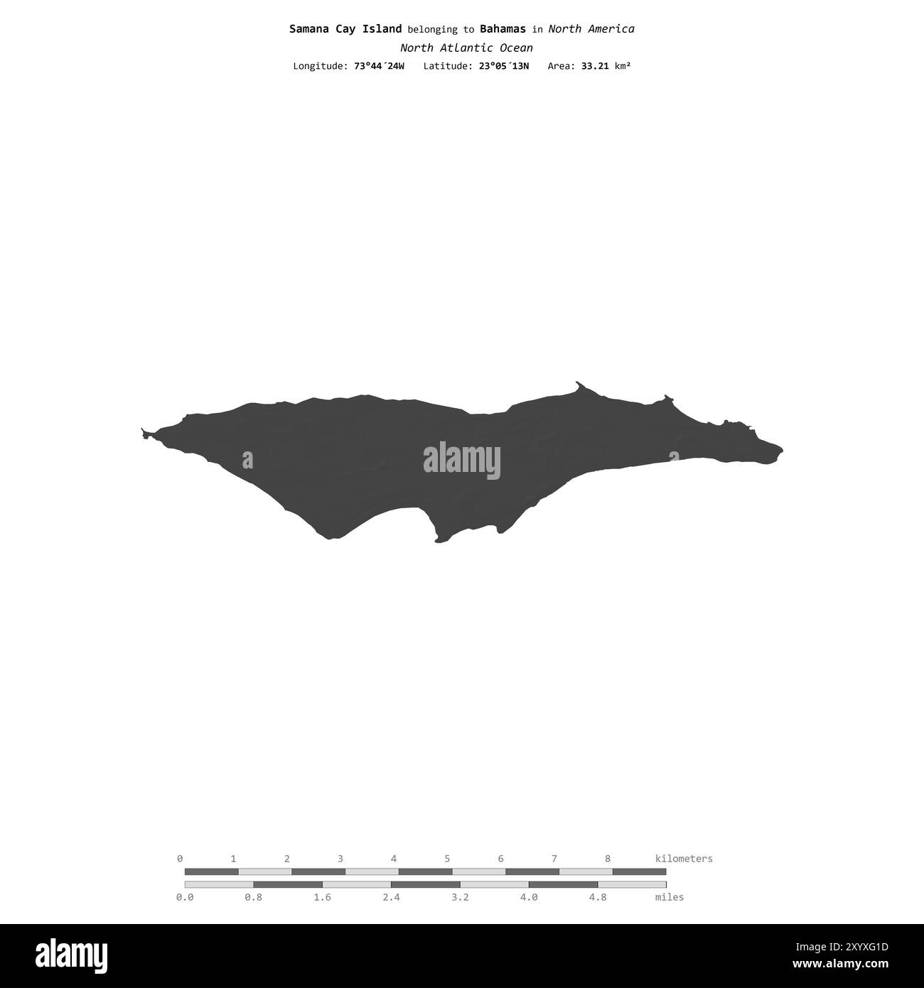 Samana Cay Island in the North Atlantic Ocean, belonging to Bahamas ...