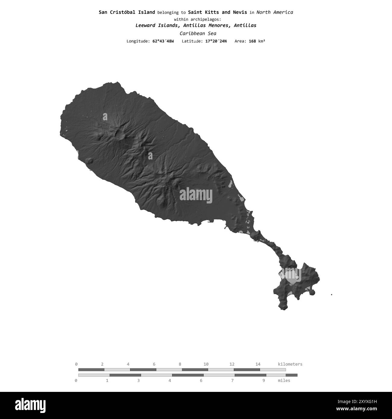 San Cristobal Island in the Caribbean Sea, belonging to Saint Kitts and ...