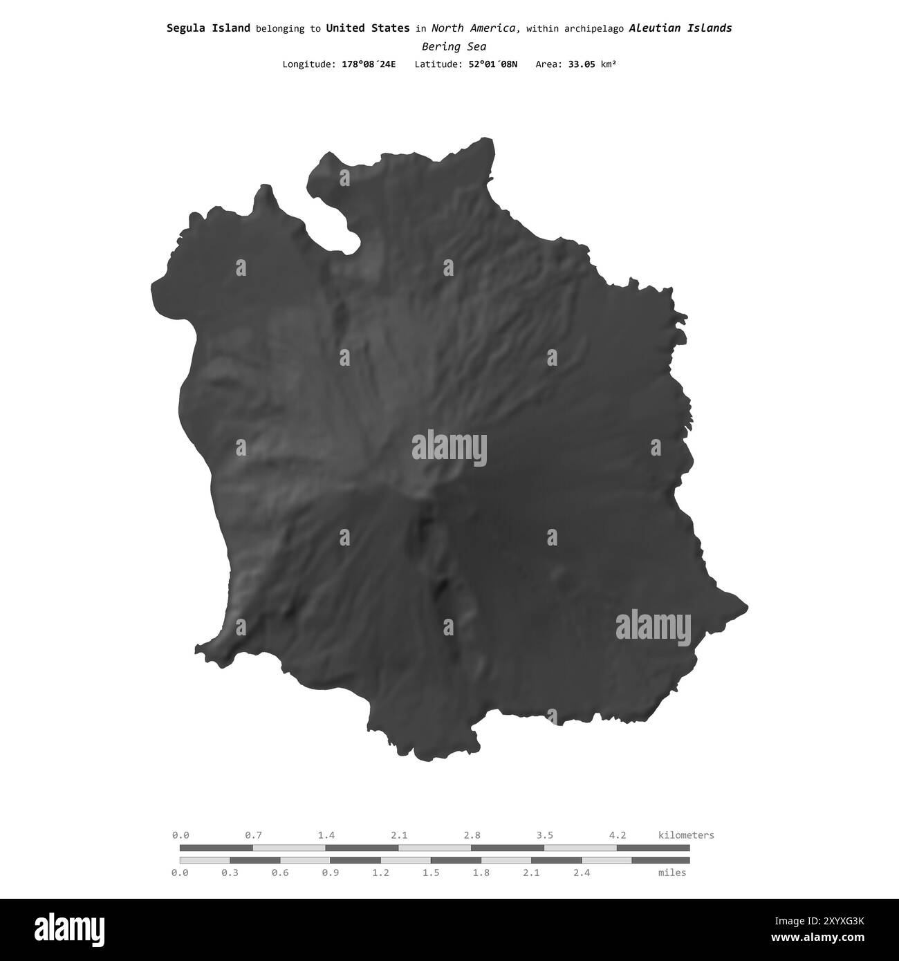 Segula Island in the Bering Sea, belonging to United States, isolated ...