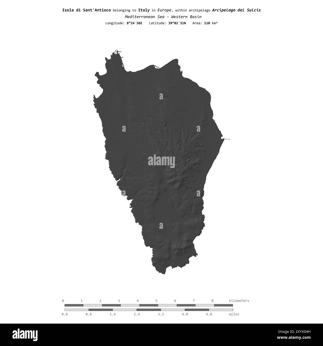 Isola di Sant'Antioco in the Mediterranean Sea - Western Basin ...