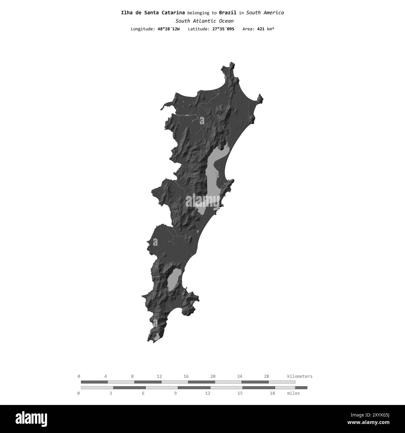 Ilha de Santa Catarina in the South Atlantic Ocean, belonging to Brazil ...