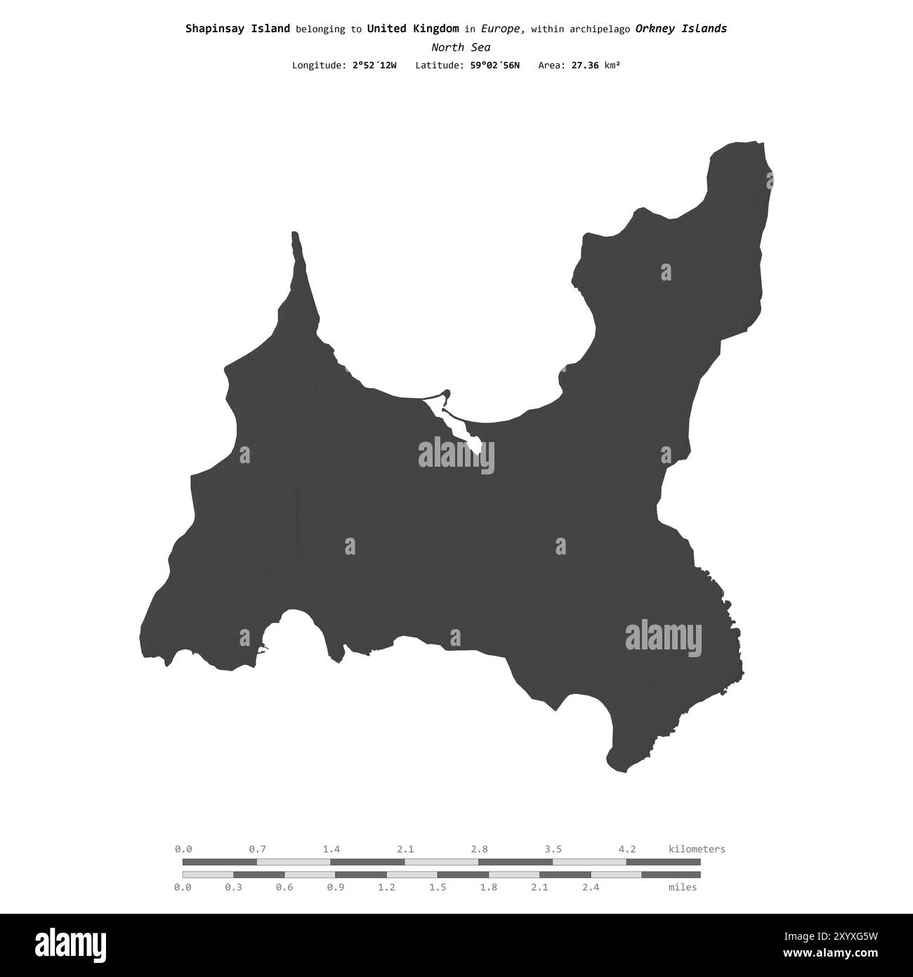 Shapinsay Island in the North Sea, belonging to United Kingdom ...