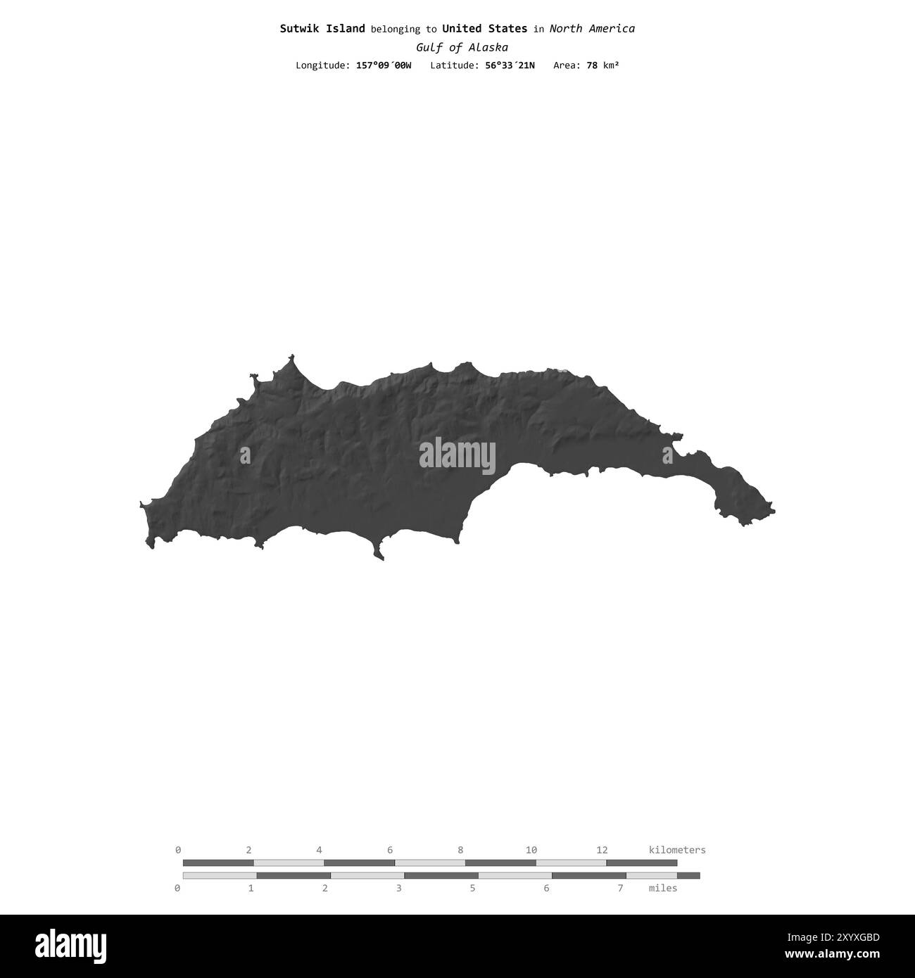 Sutwik Island in the Gulf of Alaska, belonging to United States ...
