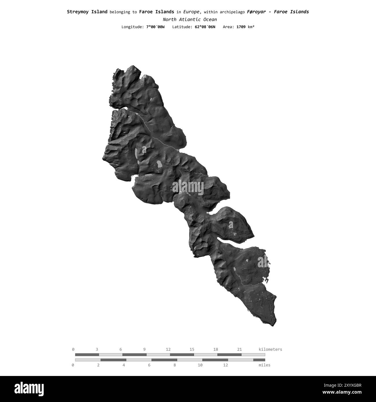 Streymoy Island in the North Atlantic Ocean, belonging to Faroe Islands ...