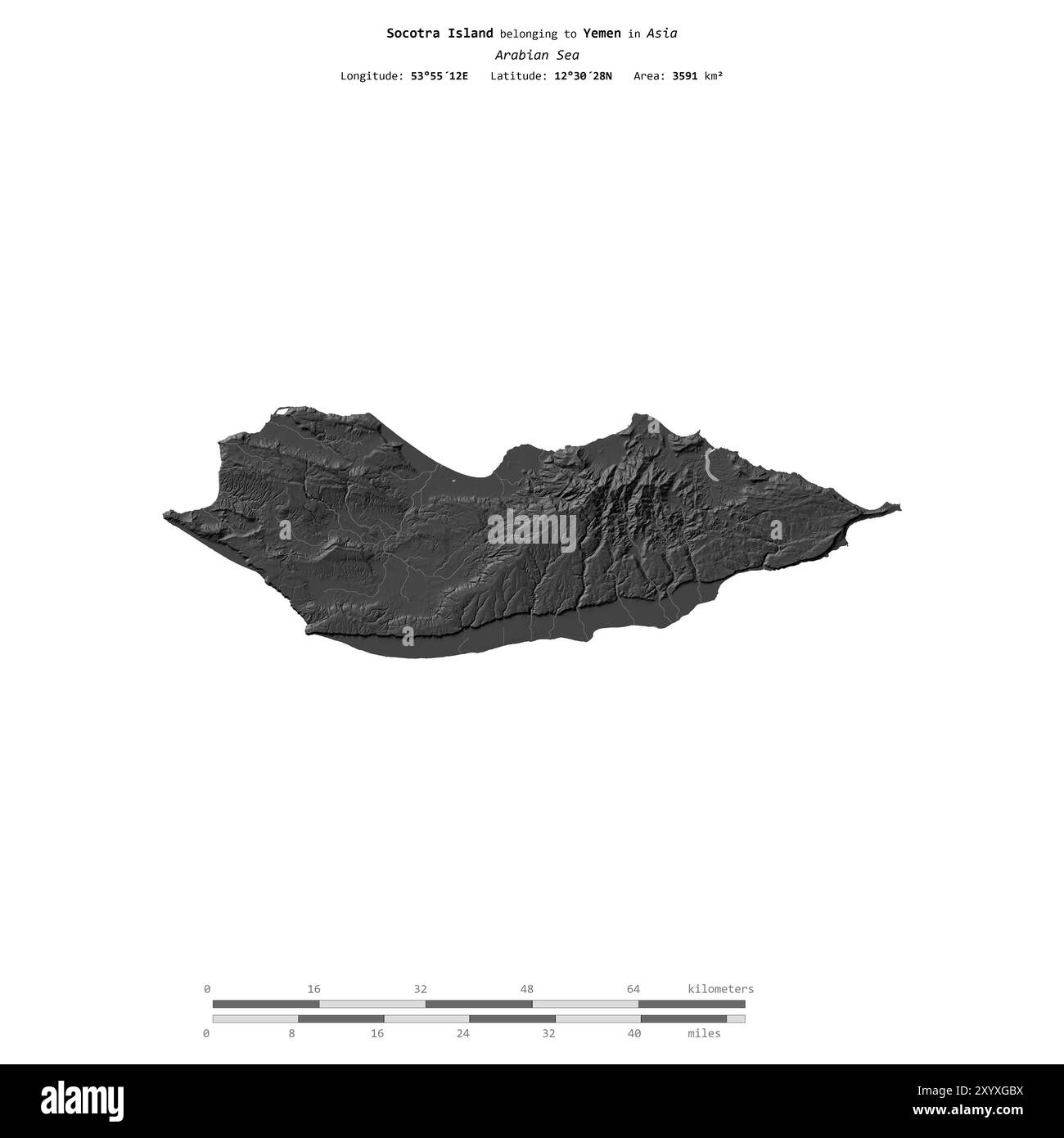 Socotra Island in the Arabian Sea, belonging to Yemen, isolated on a ...