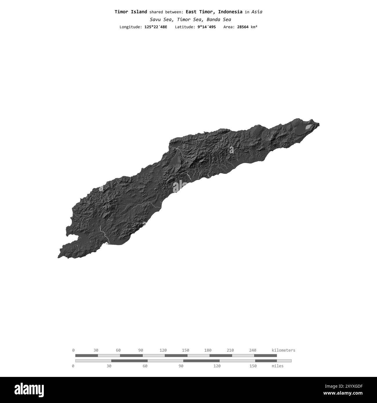 Timor Island in the Savu Sea, shared between: East Timor, Indonesia ...