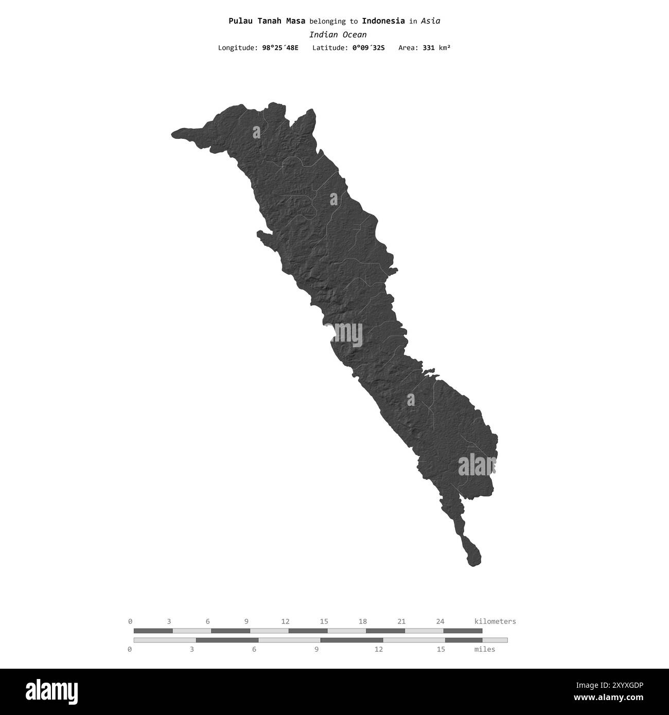 Pulau Tanah Masa in the Indian Ocean, belonging to Indonesia, isolated ...