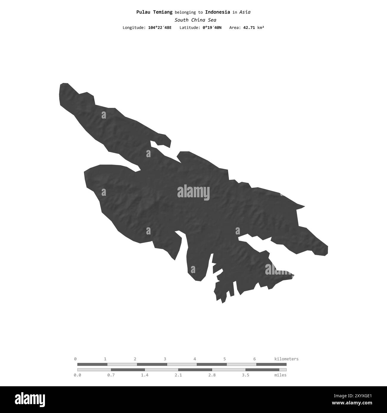 Pulau Temiang in the South China Sea, belonging to Indonesia, isolated ...