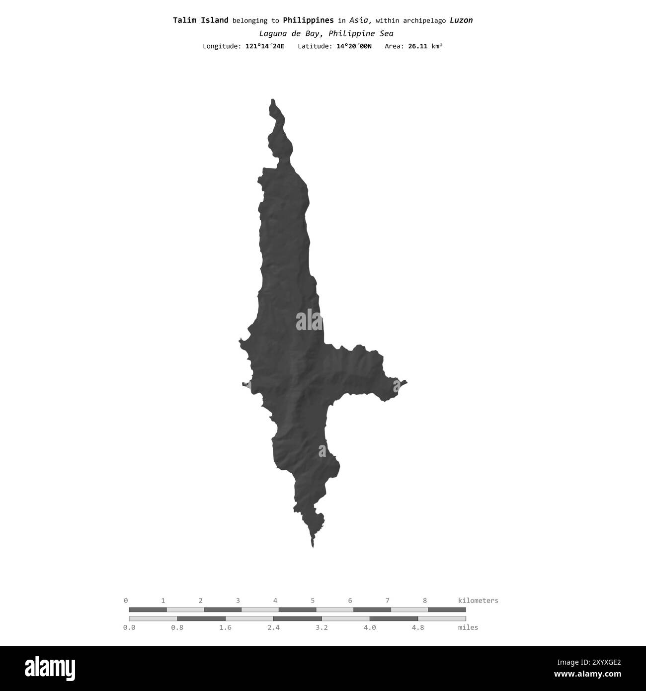 Talim Island in the Laguna de Bay, belonging to Philippines, isolated ...