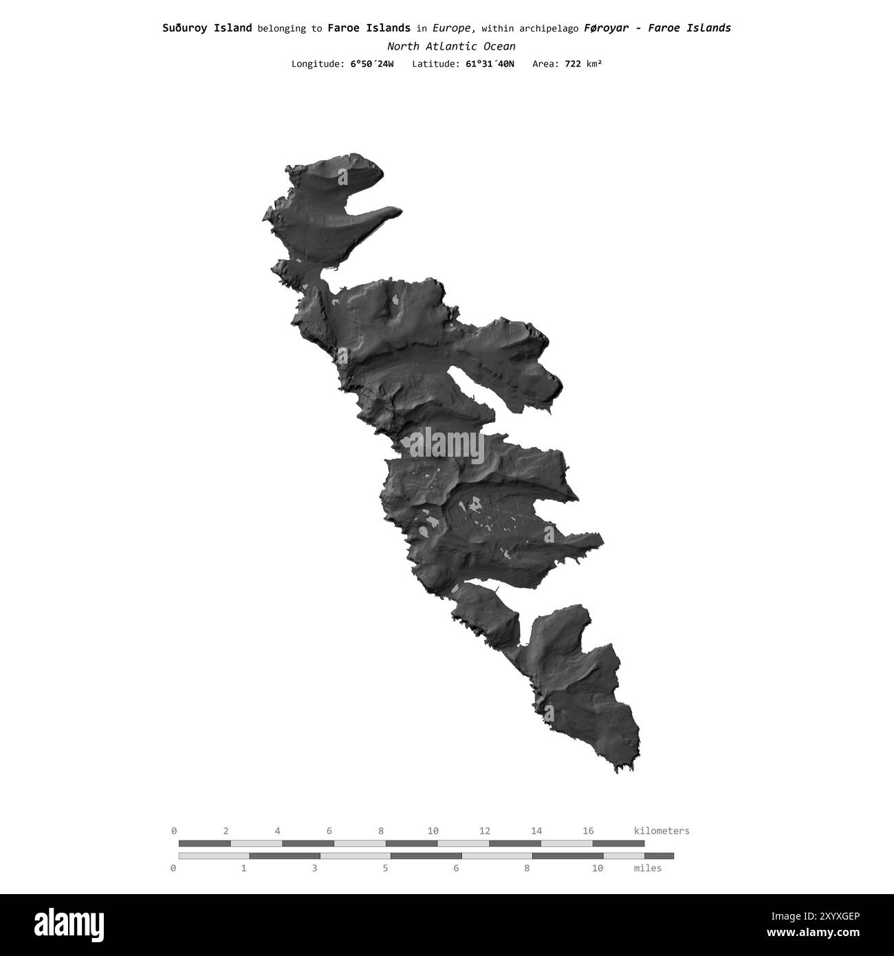 Suuroy Island in the North Atlantic Ocean, belonging to Faroe Islands ...