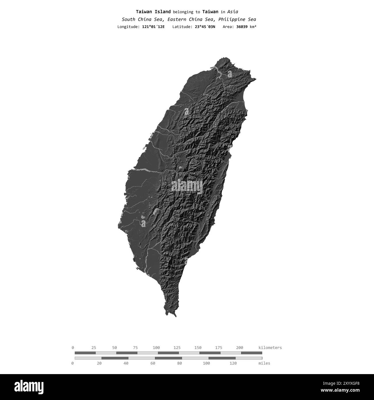 Taiwan Island in the Philippine Sea, belonging to Taiwan, isolated on a ...