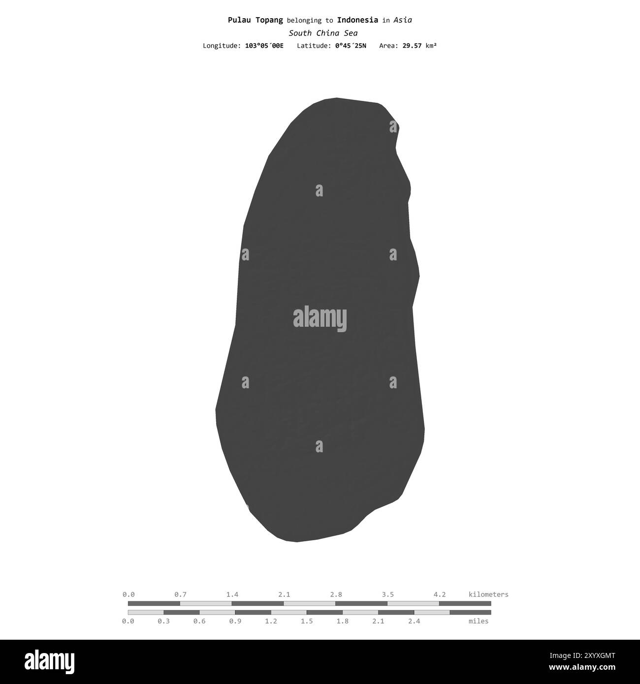 Pulau Topang in the South China Sea, belonging to Indonesia, isolated ...