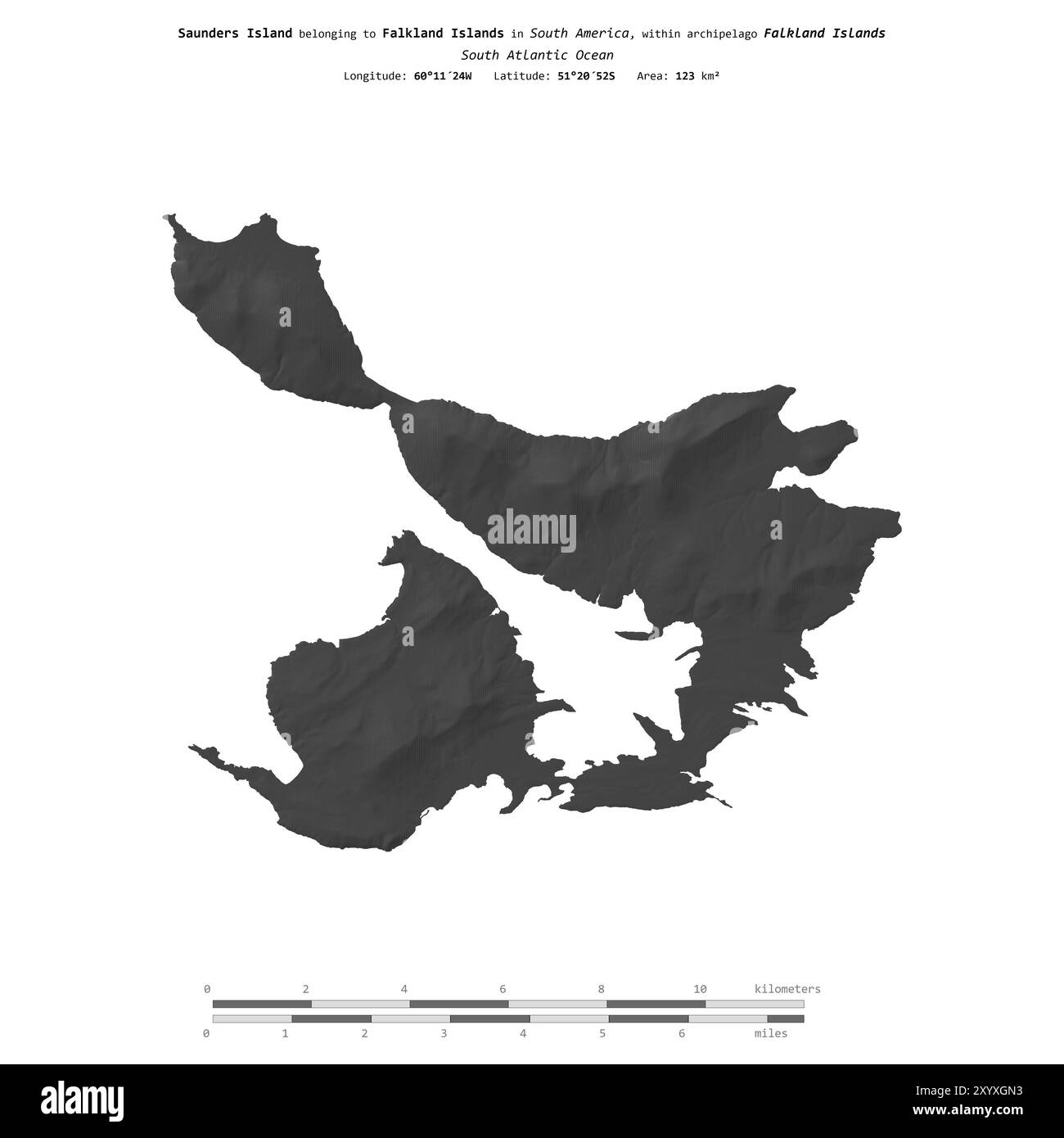 Saunders Island in the South Atlantic Ocean, belonging to Falkland ...