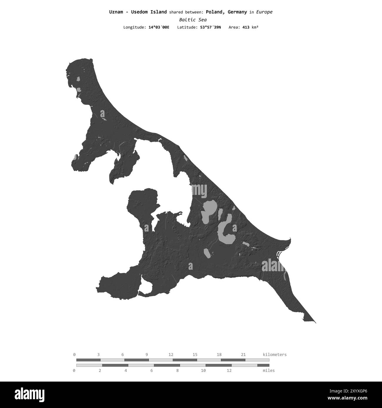 Usedom map Cut Out Stock Images & Pictures - Alamy