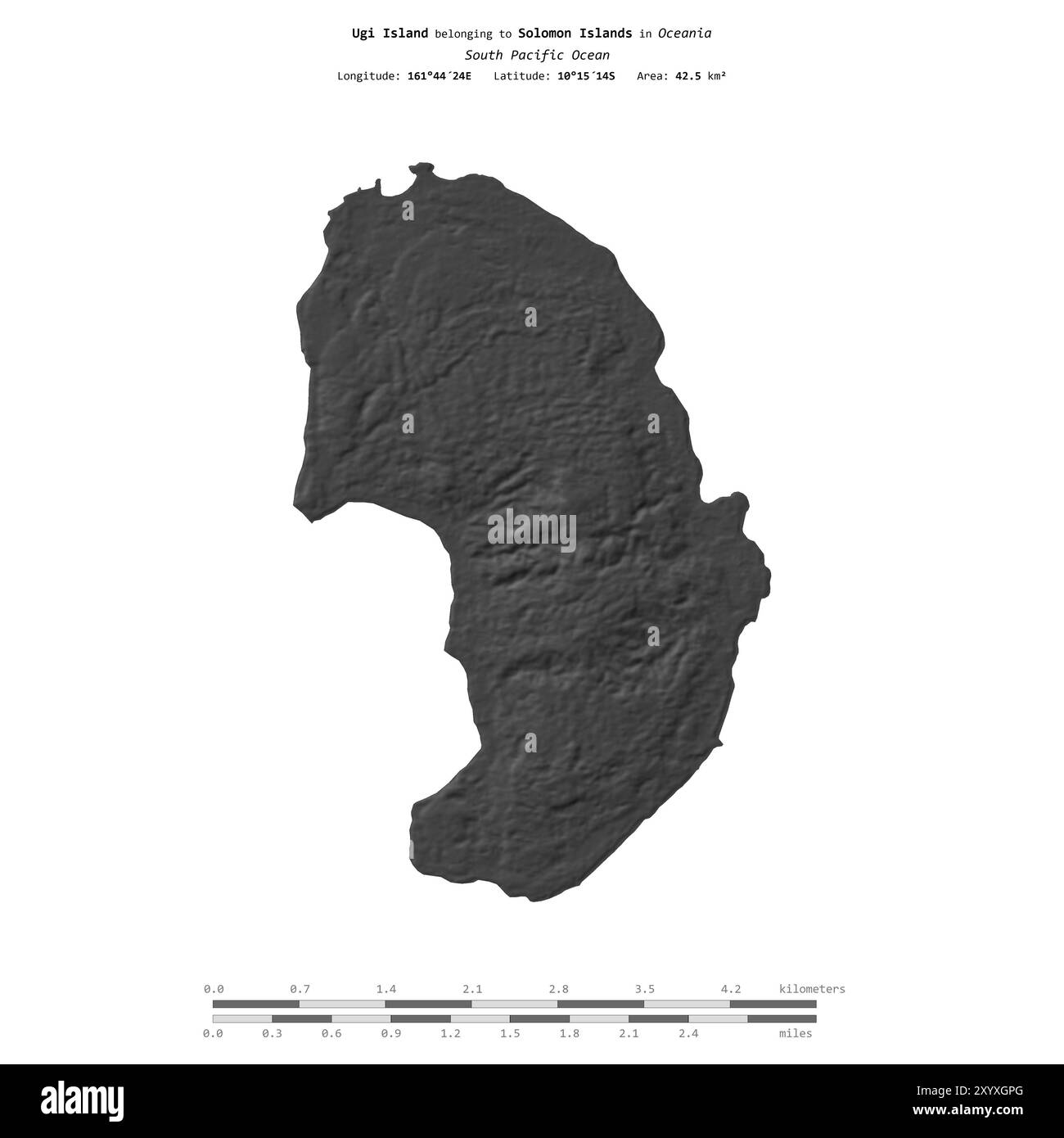 Ugi Island in the South Pacific Ocean, belonging to Solomon Islands ...