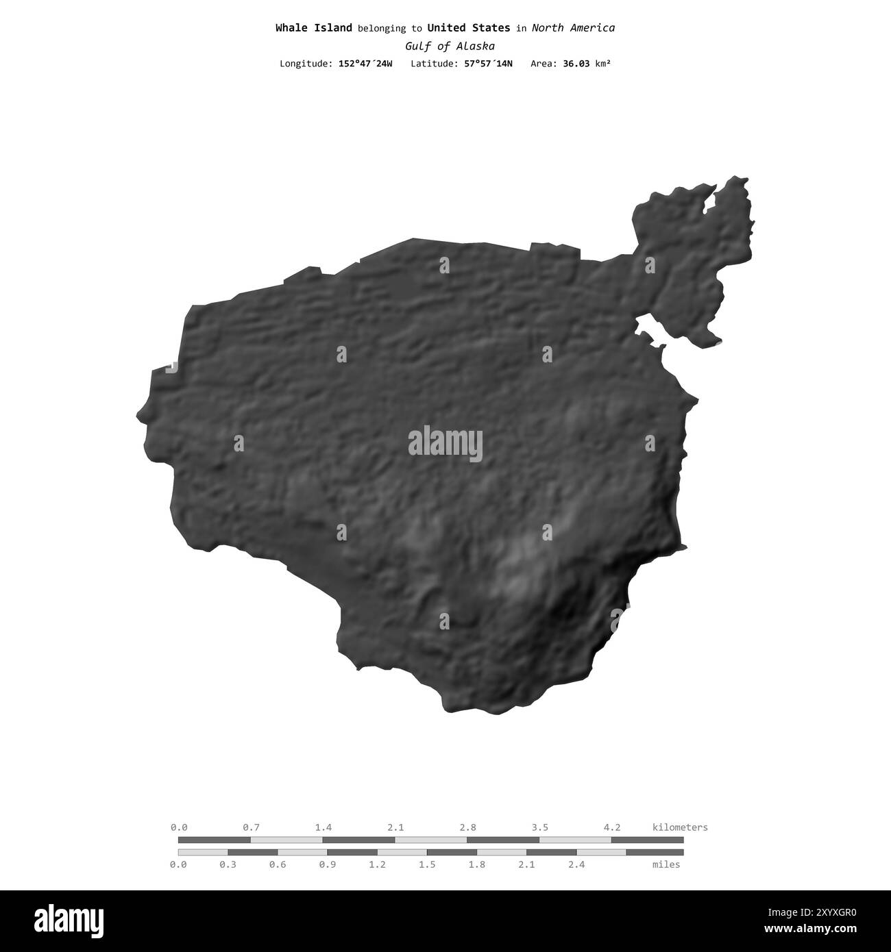 Whale Island in the Gulf of Alaska, belonging to United States ...