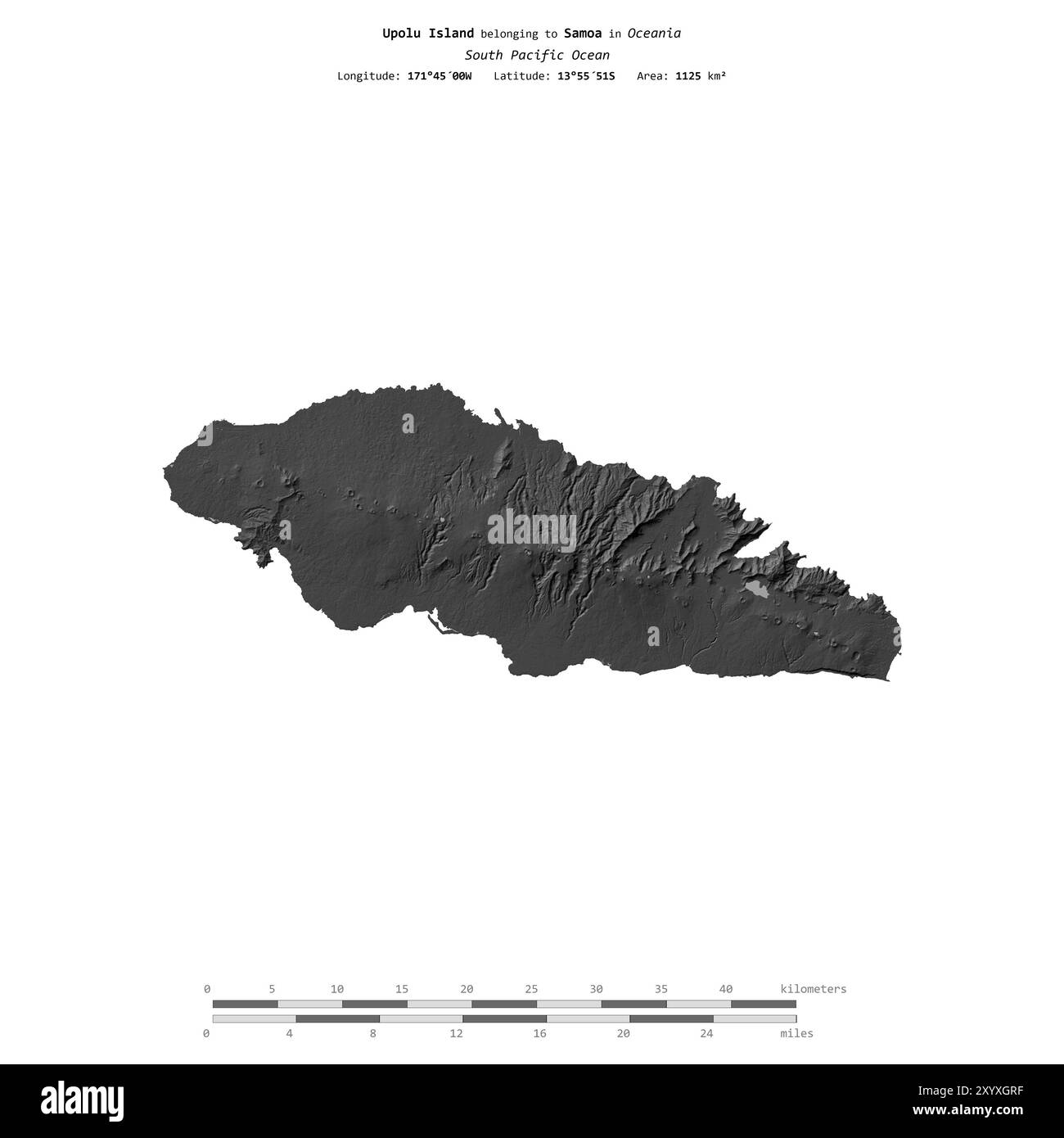 Upolu Island in the South Pacific Ocean, belonging to Samoa, isolated ...