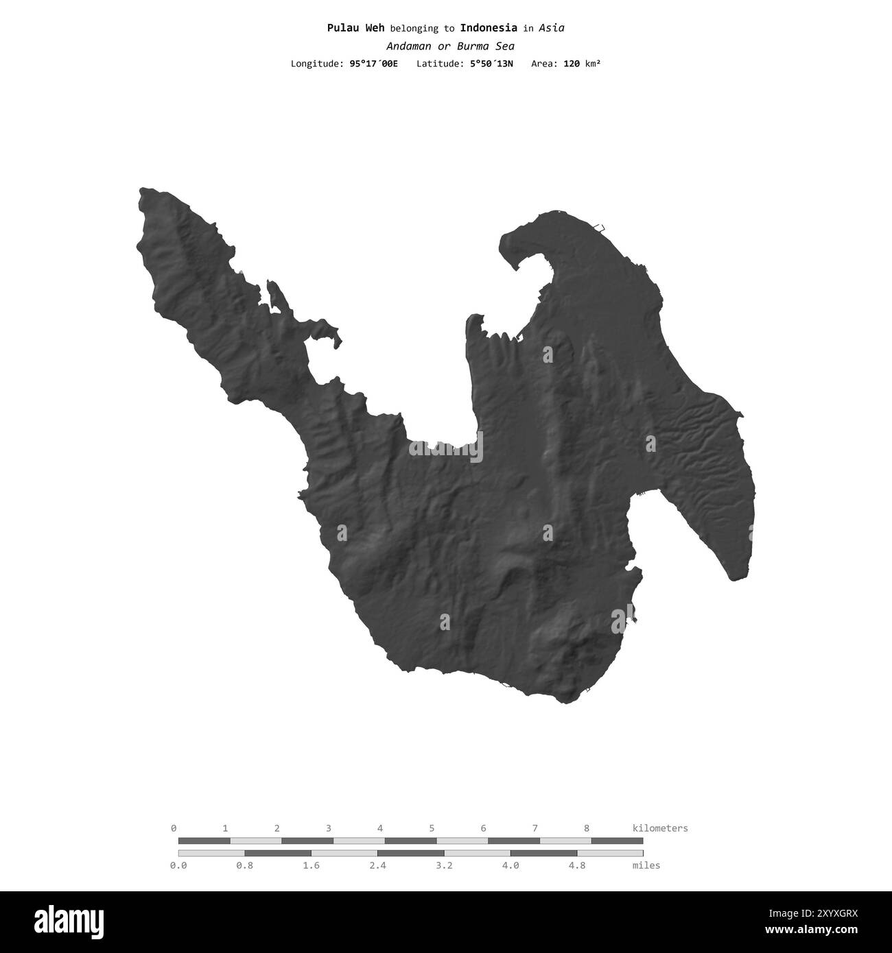 Pulau Weh in the Andaman or Burma Sea, belonging to Indonesia, isolated ...