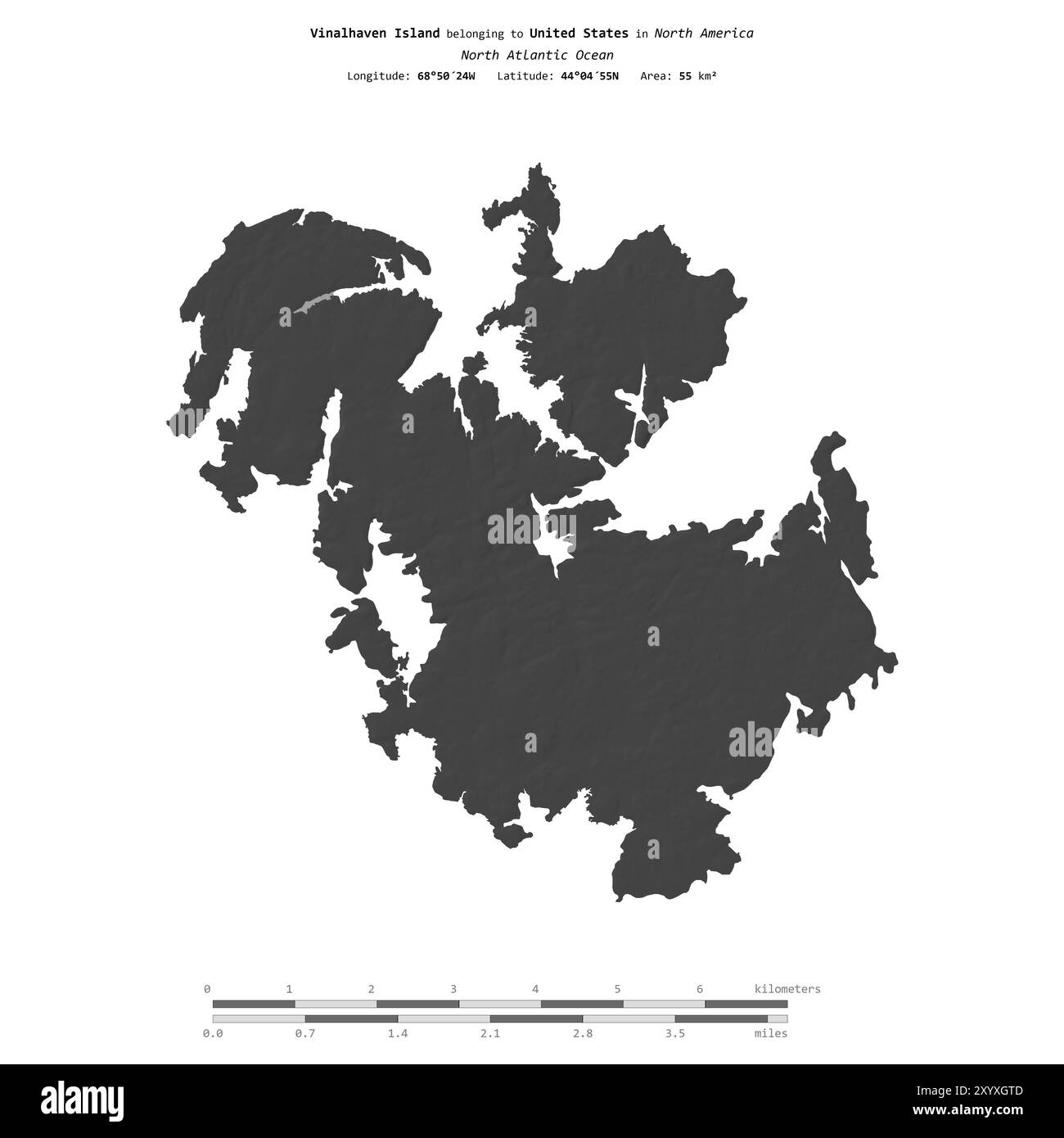 Vinalhaven Island in the North Atlantic Ocean, belonging to United ...