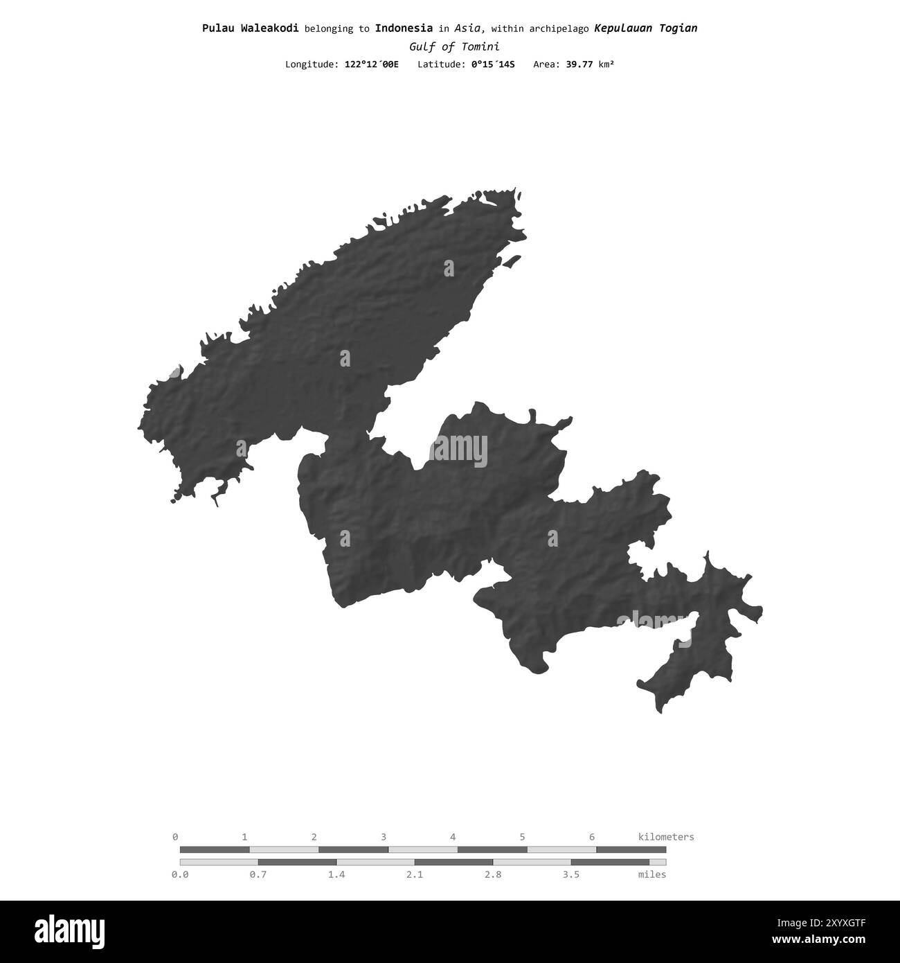 Pulau Waleakodi in the Gulf of Tomini, belonging to Indonesia, isolated ...