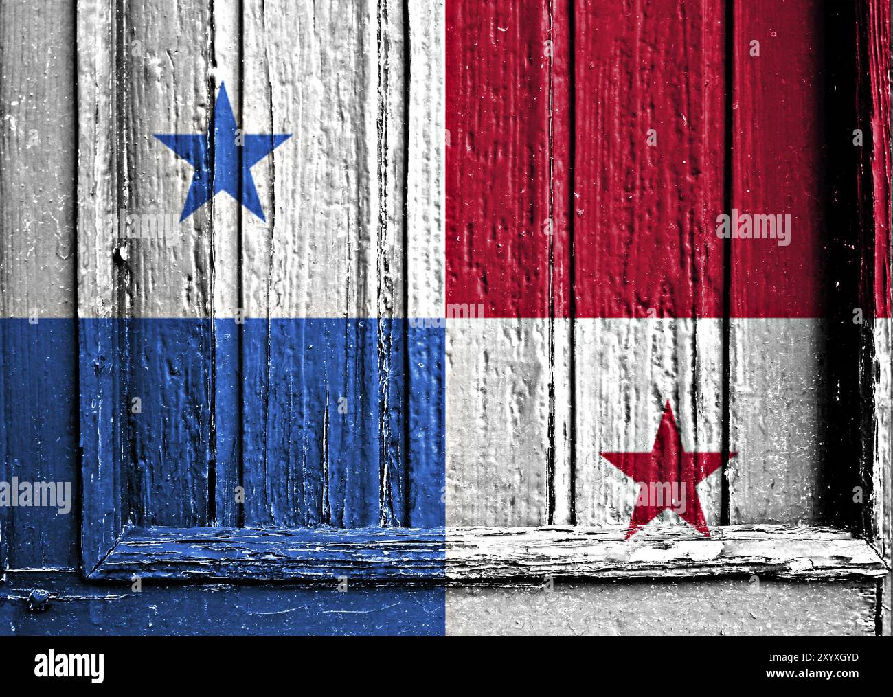 Flag of Panama painted on wooden frame Stock Photo - Alamy