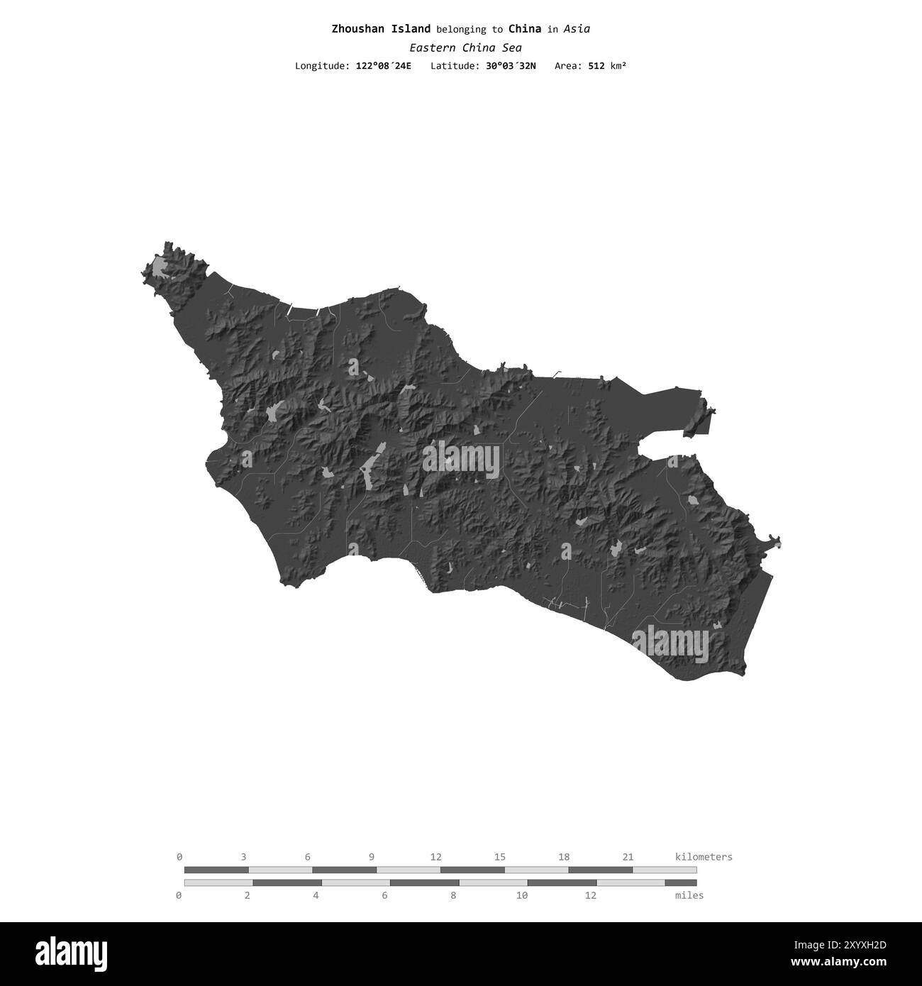 Zhoushan Island in the Eastern China Sea, belonging to China, isolated ...
