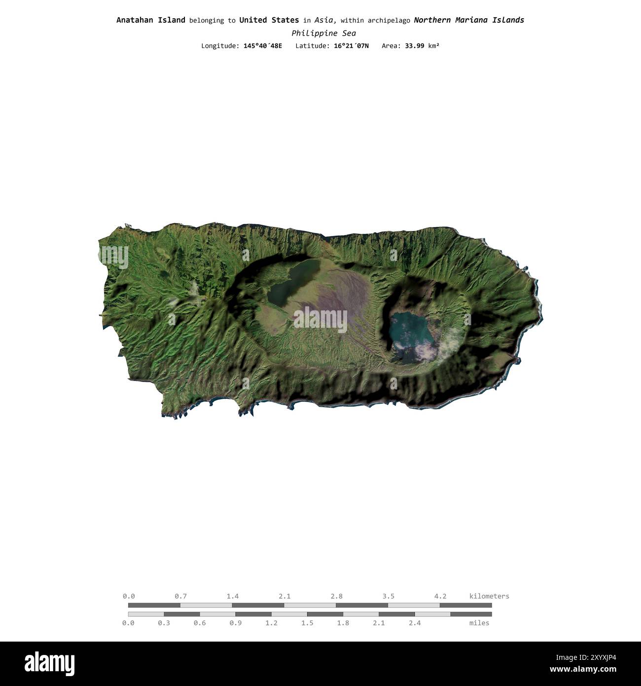 Anatahan Island in the Philippine Sea, belonging to United States ...