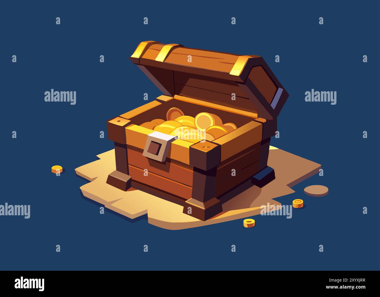 Treasure chest clip art cartoon hi-res stock photography and images - Alamy