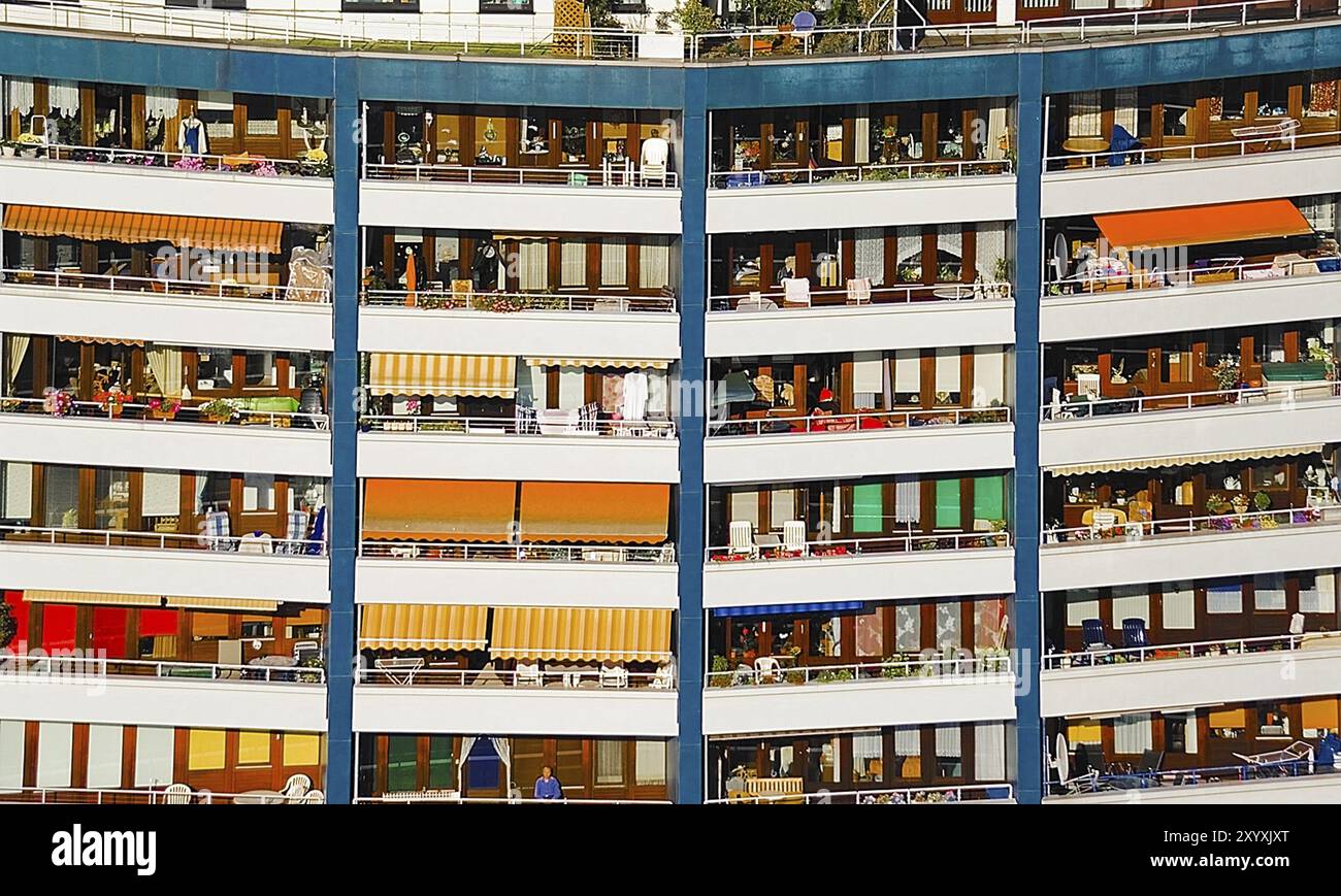 Balconies of a high-rise building Balconies of high rise Stock Photo ...