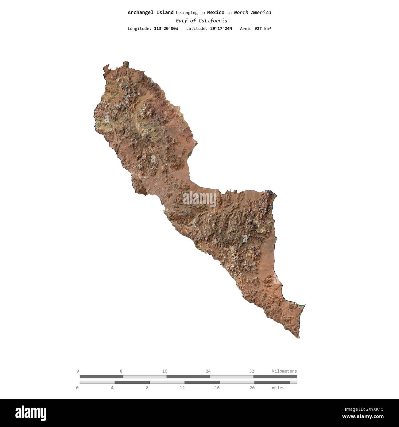 Archangel Island in the Gulf of California, belonging to Mexico ...