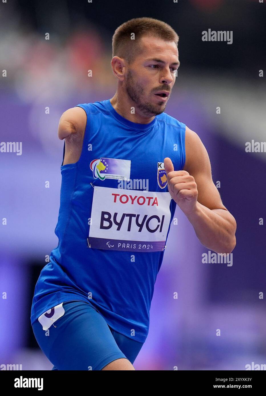 Kosovo's Grevist Bytyci during the Men's 1500m T46 final at the Stade ...