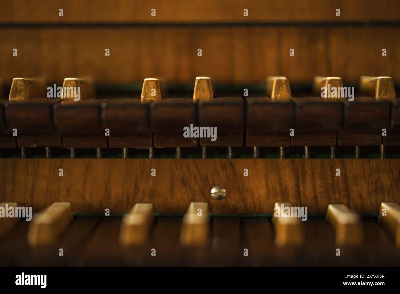 Yellowed keys of a church organ Stock Photo - Alamy