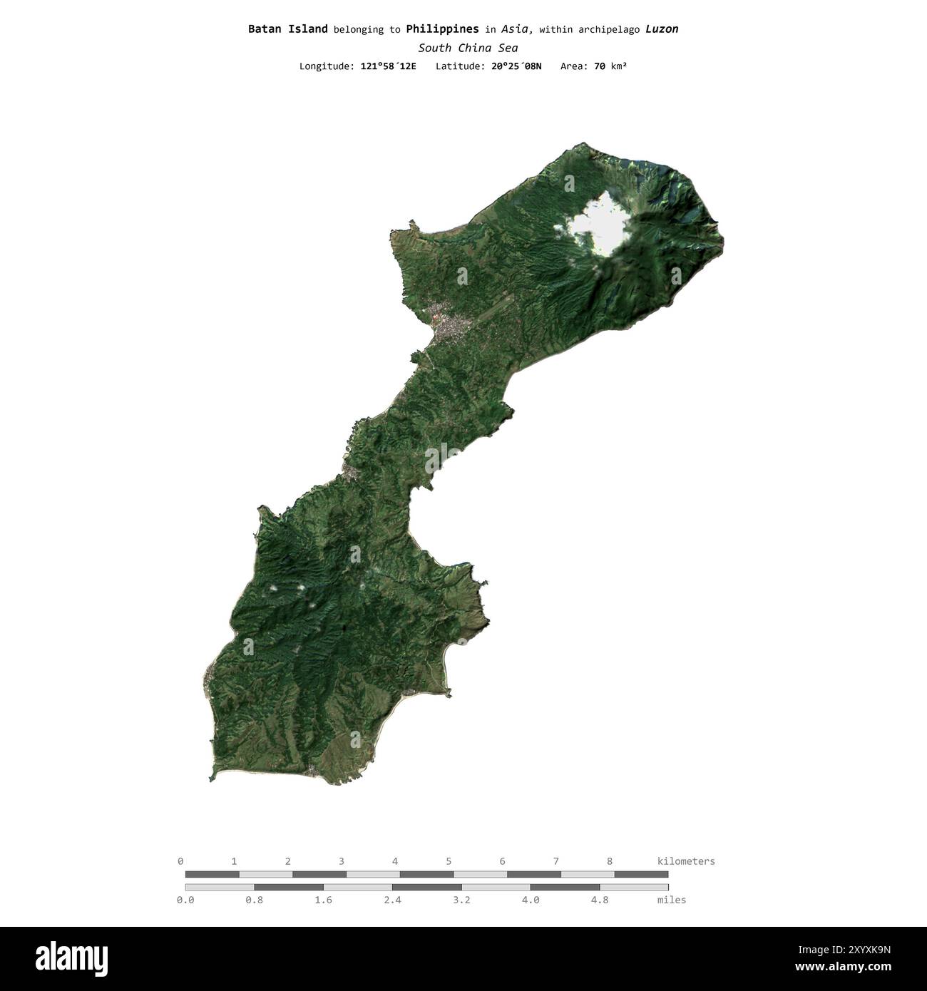 Batan Island in the South China Sea, belonging to Philippines, isolated ...