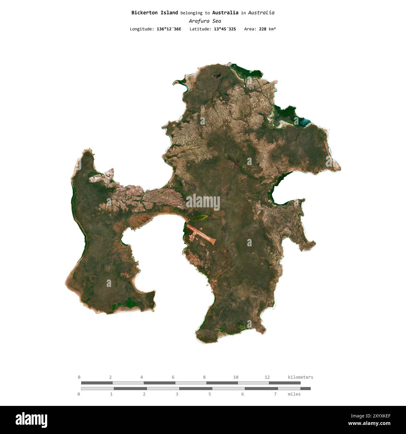 Bickerton Island in the Arafura Sea, belonging to Australia, isolated ...