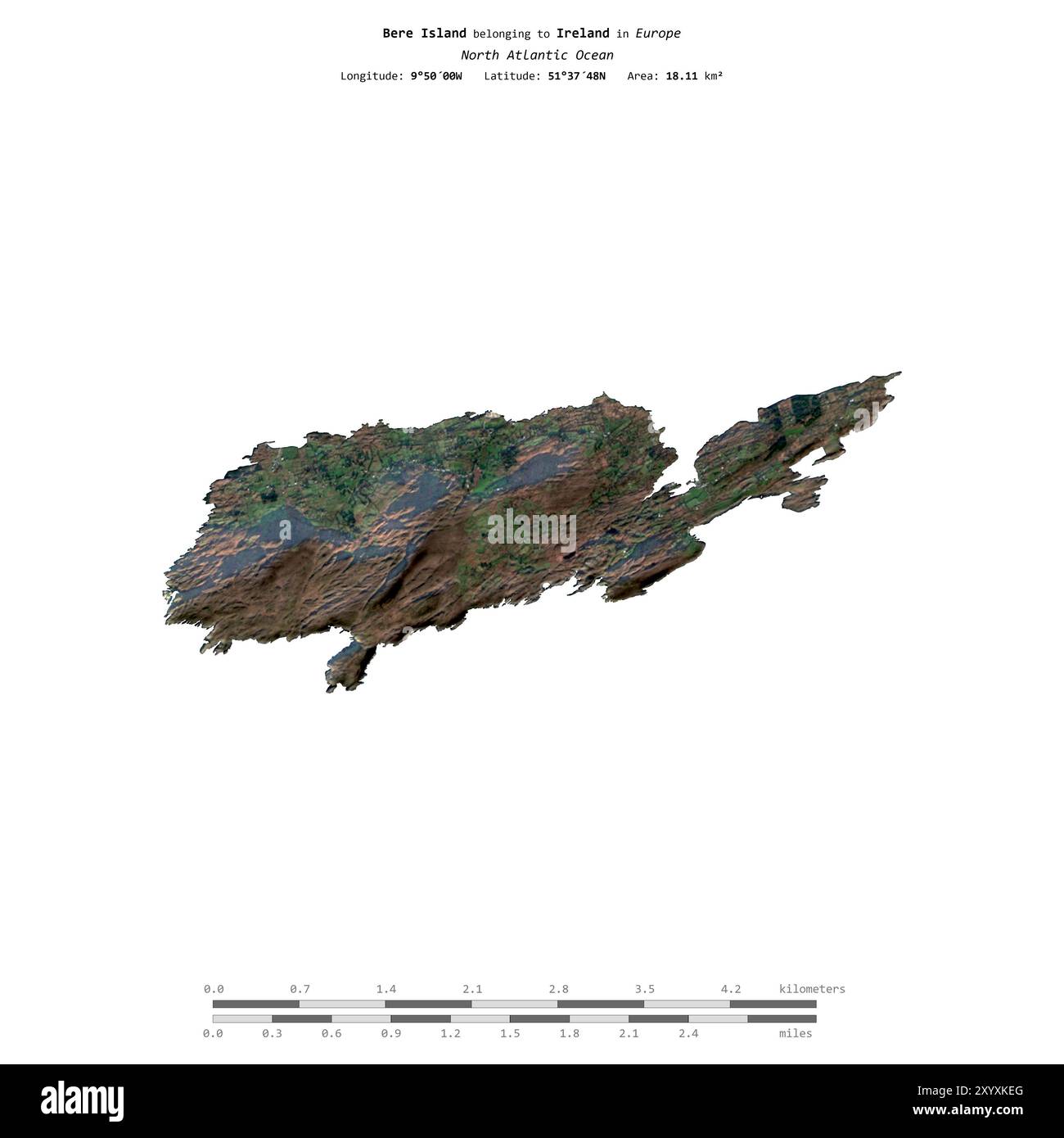 Bere Island in the North Atlantic Ocean, belonging to Ireland, isolated ...