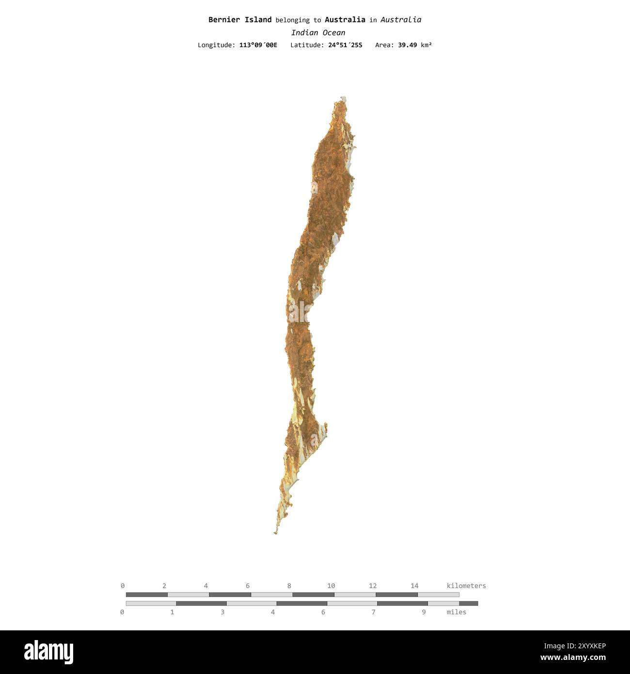 Bernier Island in the Indian Ocean, belonging to Australia, isolated on ...