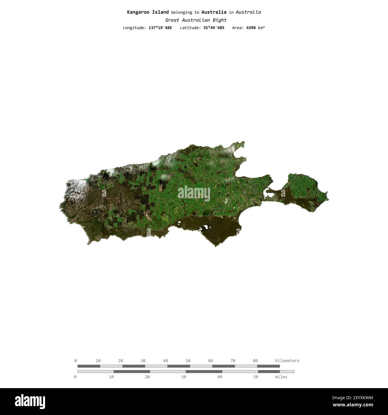 Kangaroo Island in the Great Australian Bight, belonging to Australia ...